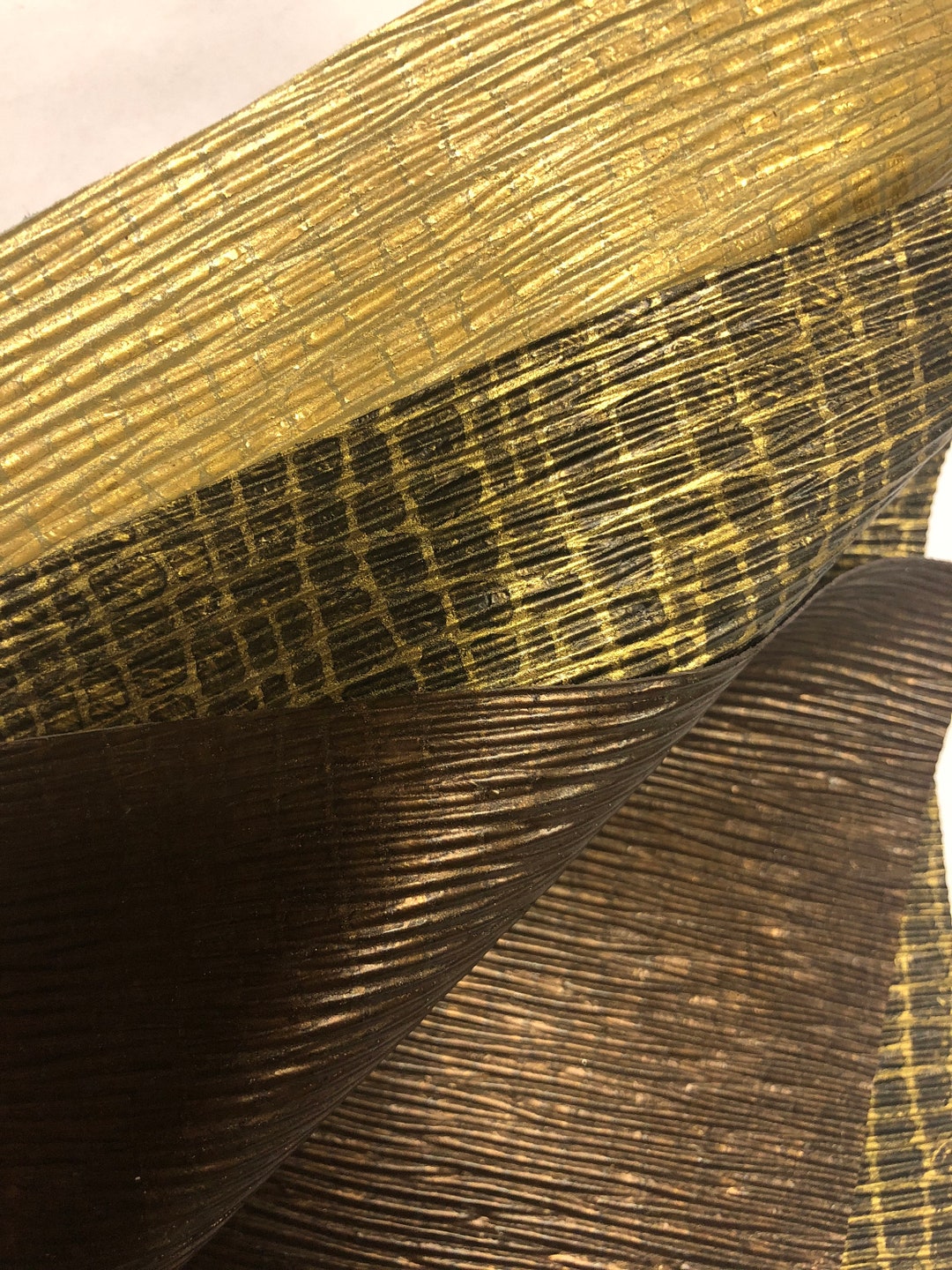 GENUINE LEATHER Metallic SHEETS Gold, Antique Gold, Bronze Embossed ...