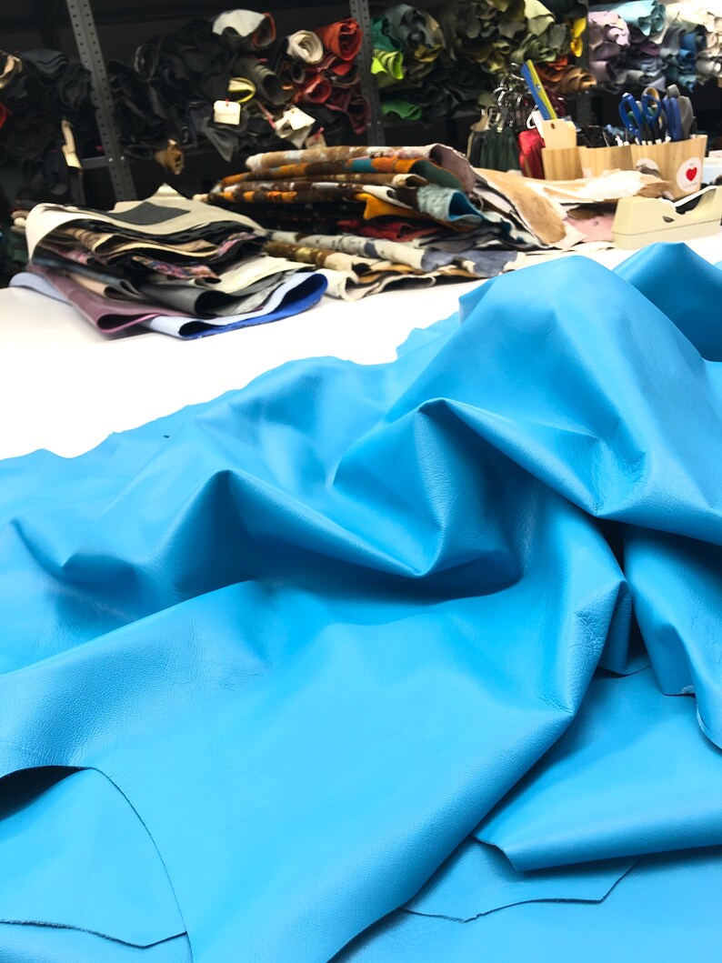TURQUOISE LEATHER Skins/lambskin Leather/ Buttery Soft Genuine Leather ...