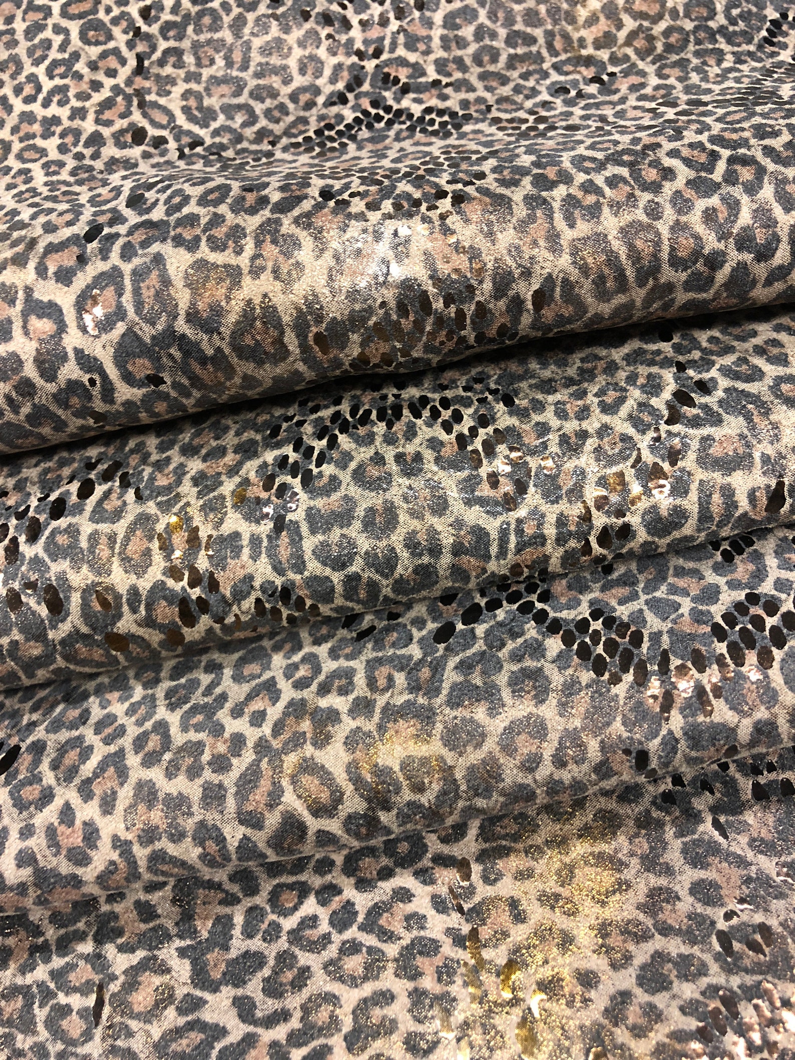 LEATHER Leopard Print With Gold in It LEATHER Hide Leather - Etsy