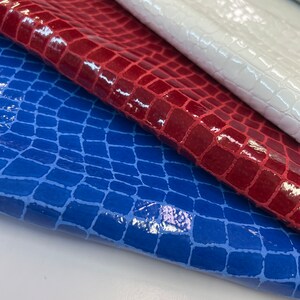 Croco Alligator LEATHER 12"x24" PATENT CROCODILE, Real Genuine Lambskin ...