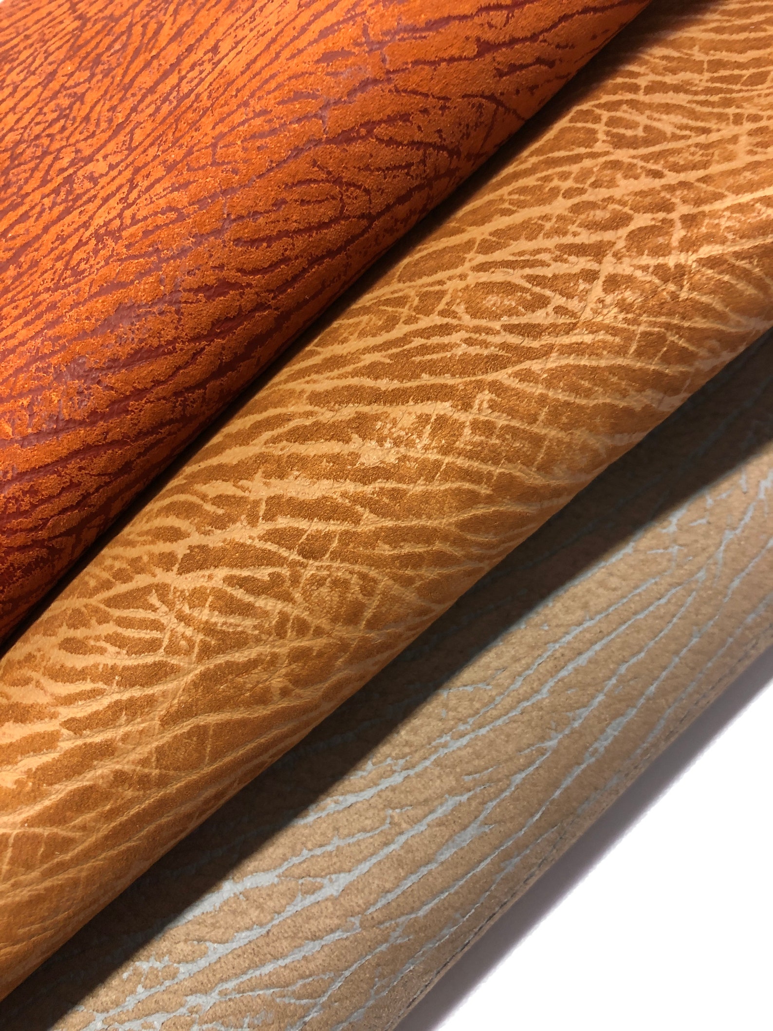 Rich LEATHER TEXTURE Real Cowhide/ Nubuck in 3 Colors/choose Size ...