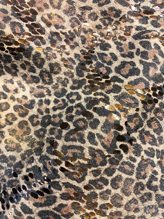 LEOPARD Genuine Leather Printed Calfskin Suede Gold Tip You - Etsy