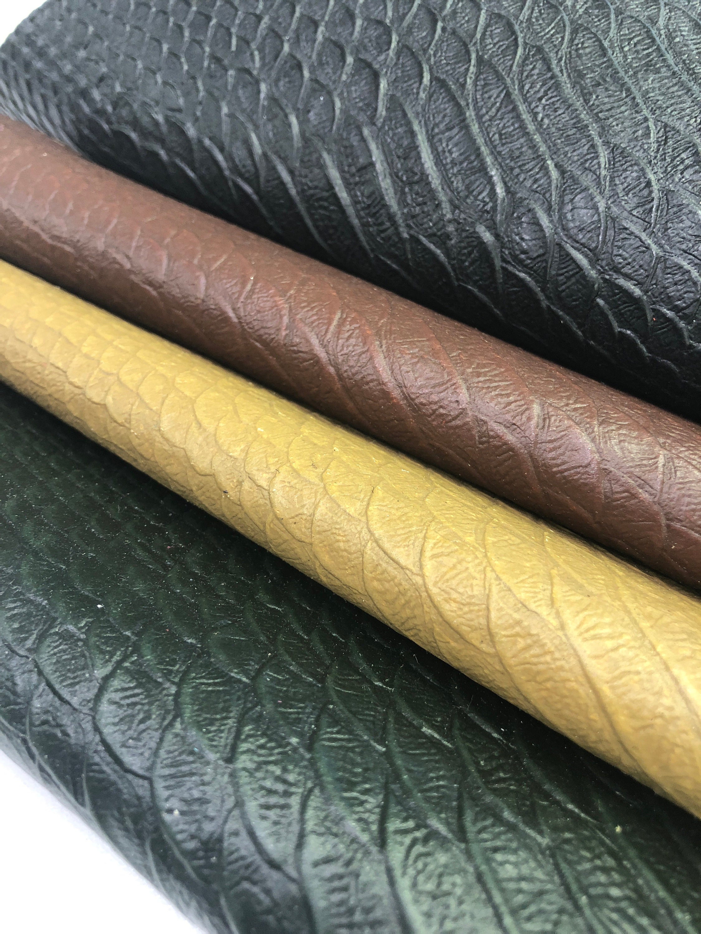 LEATHER MATTE PYTHON Embossed Crafting Sheet Choose Your Color | Etsy