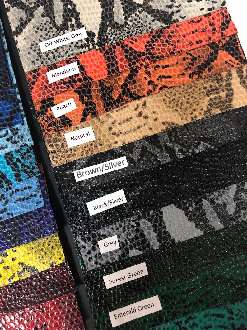 LEATHER SNAKE Pythonmost Realistic Print Genuine Leather - Etsy