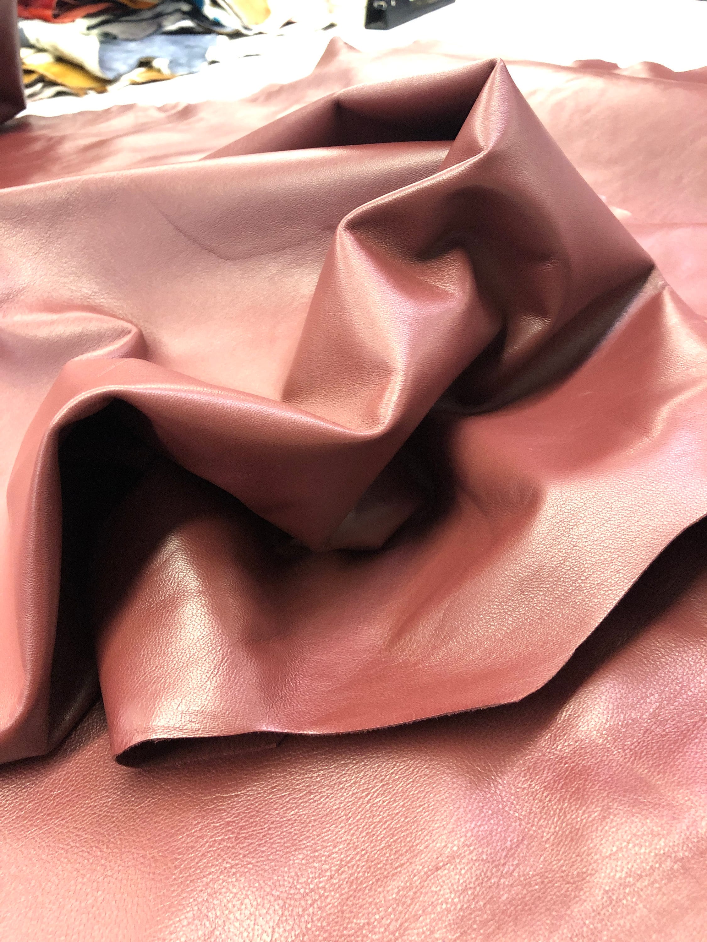 WINE LEATHER SKINS/ Dark Red Lambskin Leather/ Buttery Soft Genuine ...