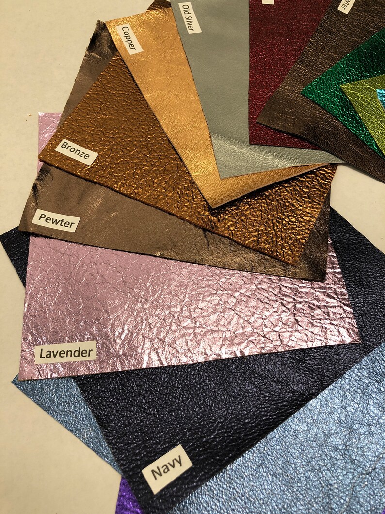 METALLIC LEATHERS ALL Colors Choose Your Color and Size Soft | Etsy