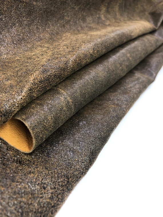 LEATHER 10x10 DISTRESSED LEATHER/Antique Brown | Etsy