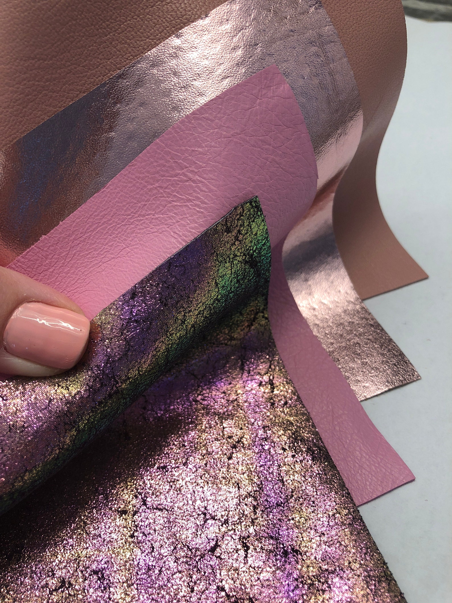 PINK LEATHER Set of 4/genuine Leather/choose Your Size or Get - Etsy