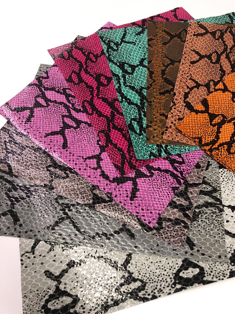 LOOK at THESE COLORS of Python Printed Leathers Burned | Etsy