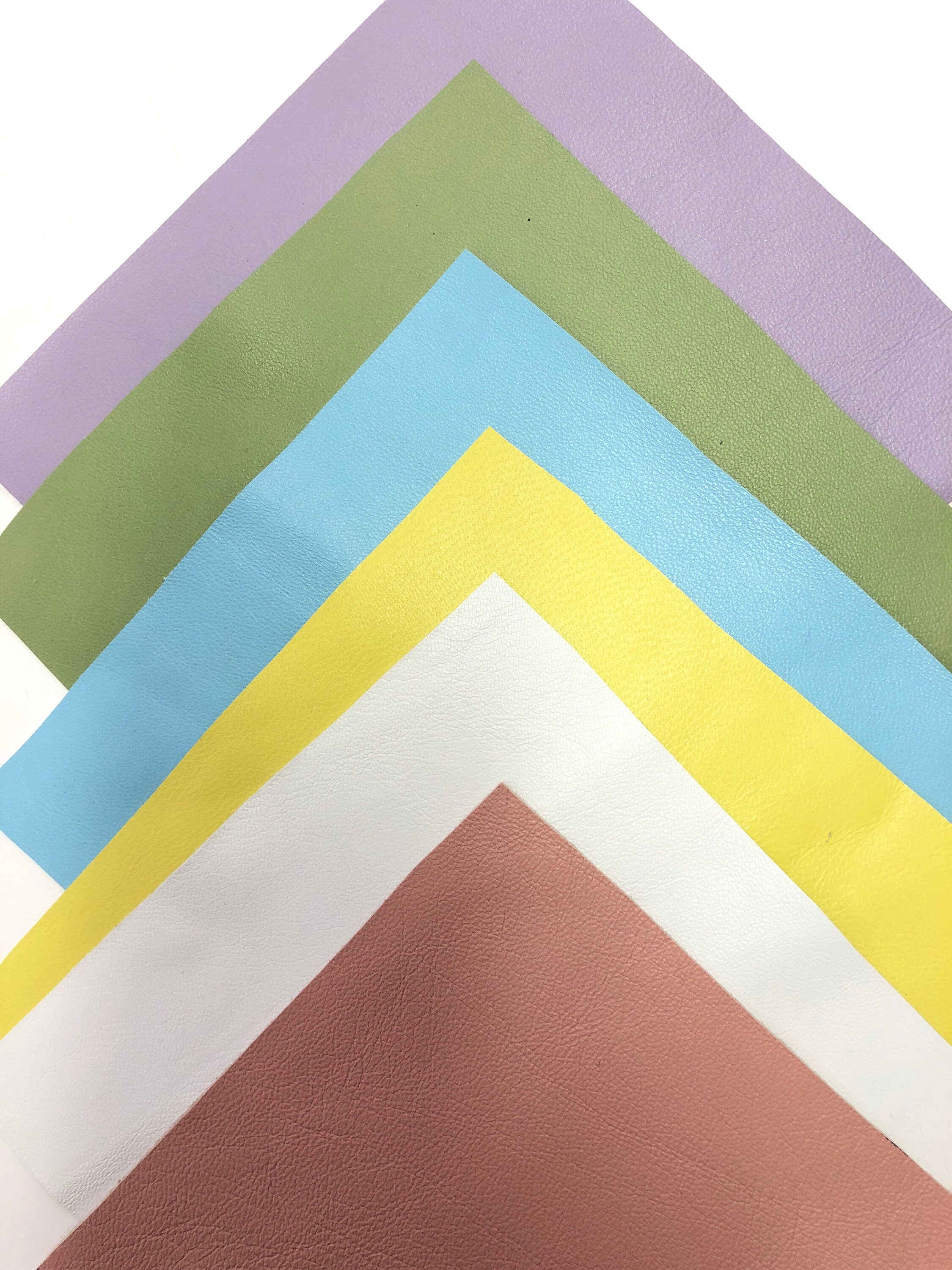 LEATHER NEW Pastel Colors LEATHER Set of 6 Colors Pink, White, Light ...