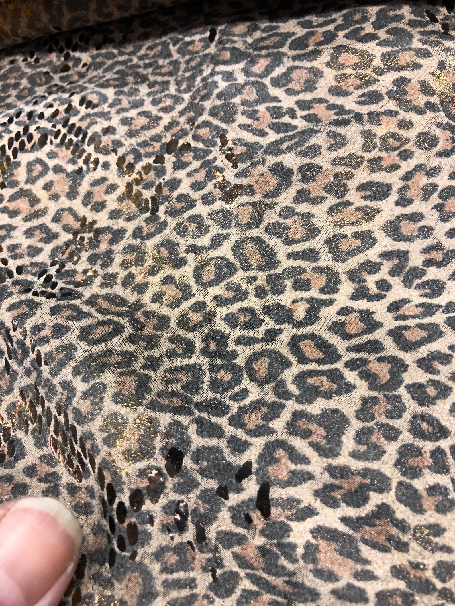 LEATHER Leopard Print With Gold in It LEATHER Hide Leather | Etsy