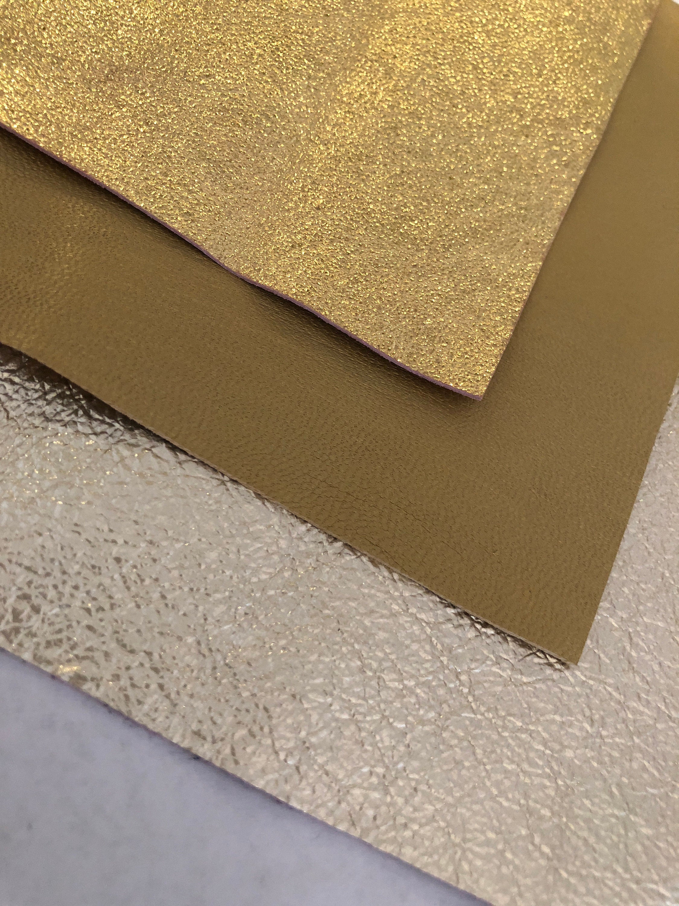 LEATHER CHAMPAGNE METALLIC Variety Set 3 Colors of Metallic | Etsy