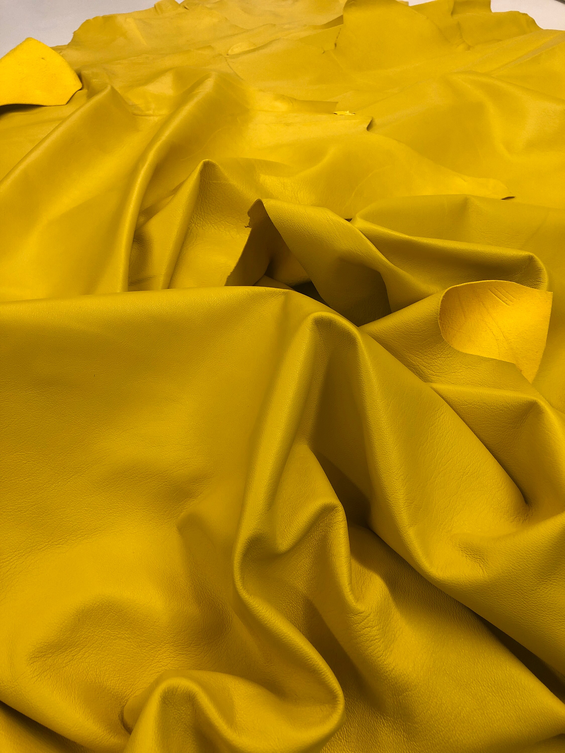 LEATHER YELLOW SUPERB Leather, Supple Soft Lambskin Leather, 0.6-0.9mm ...