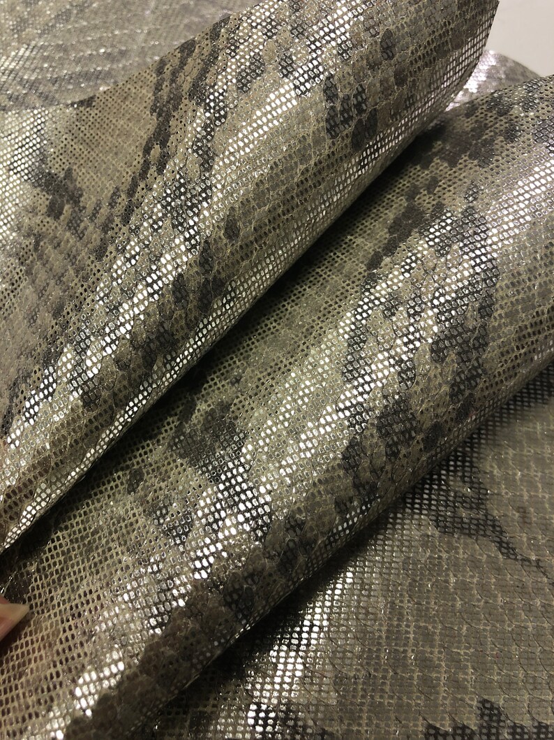PYTHON GENUINE SKIN Silver Wash on Natural Python Skin Choose - Etsy
