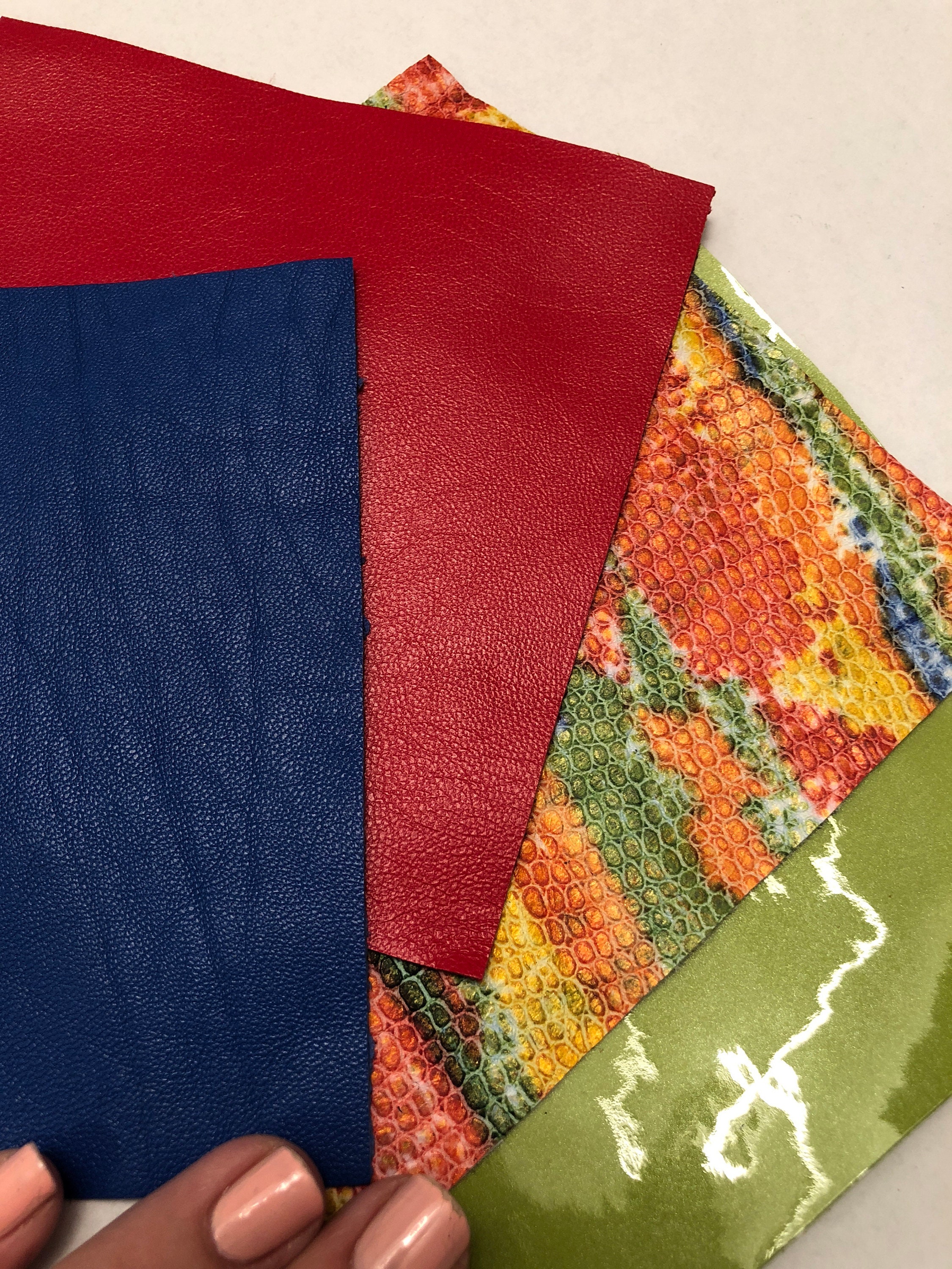 LEATHER GENUINE Bright Colors 4 PACK Genuine Leather Sheets of - Etsy ...