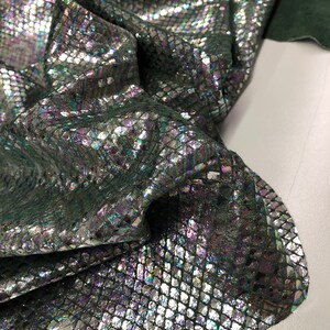 LEATHER 8"x10" SHINY METALLIC Mermaid Glittering Metallic Leather ...