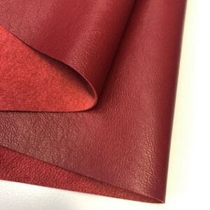 LEATHER Fall Red 12"x12" Dark Red LEATHER, Red Leather Sheet, Leather ...