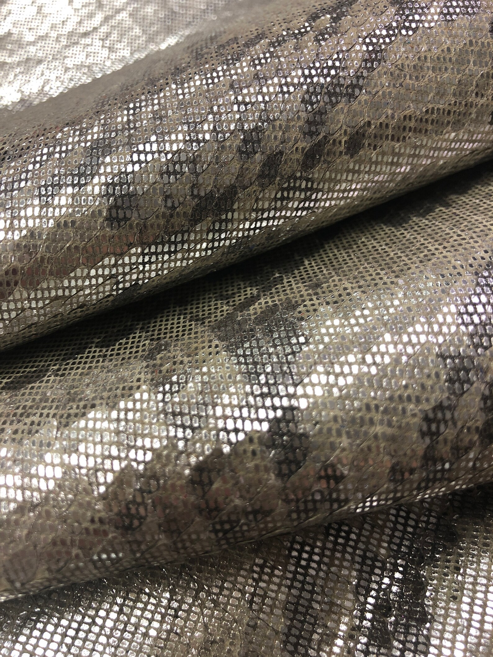 PYTHON GENUINE SKIN Silver Wash on Natural Python Skin Choose - Etsy
