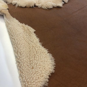 Natural Shearling Sheepskin Authentic Small Curl Leather, Beige ...