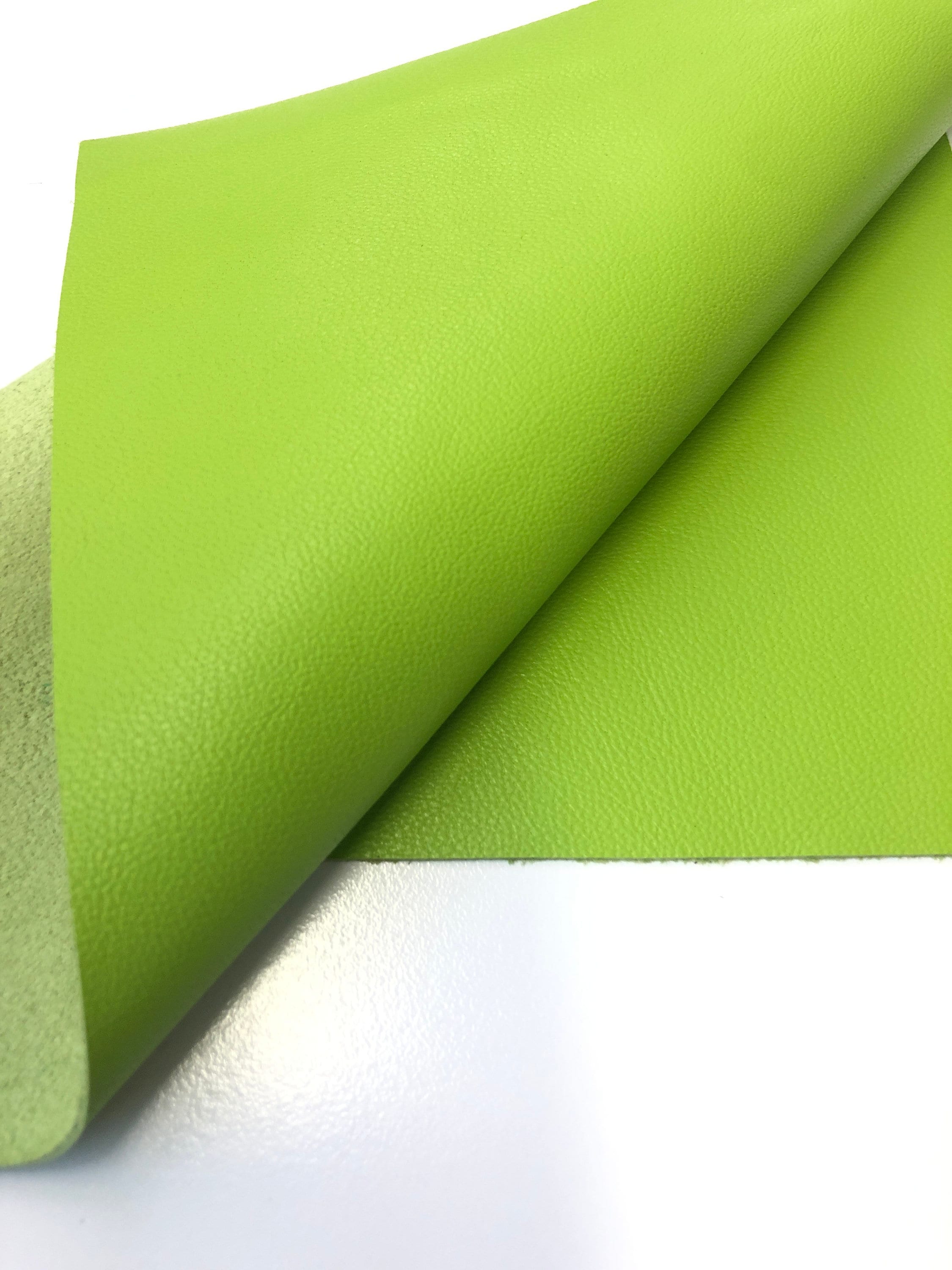 Green LEATHER 10x10 Neon Green LEATHER Bright Green leather | Etsy