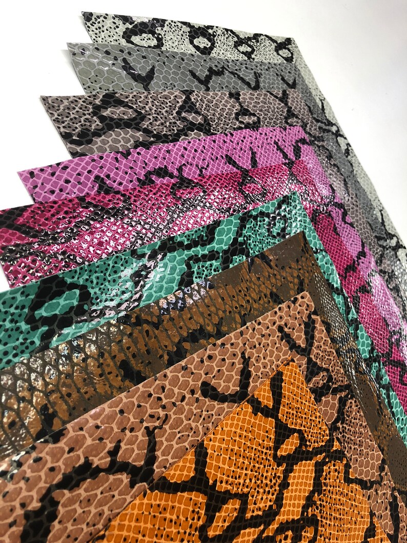 LOOK at THESE COLORS of Python Printed Leathers Burned | Etsy