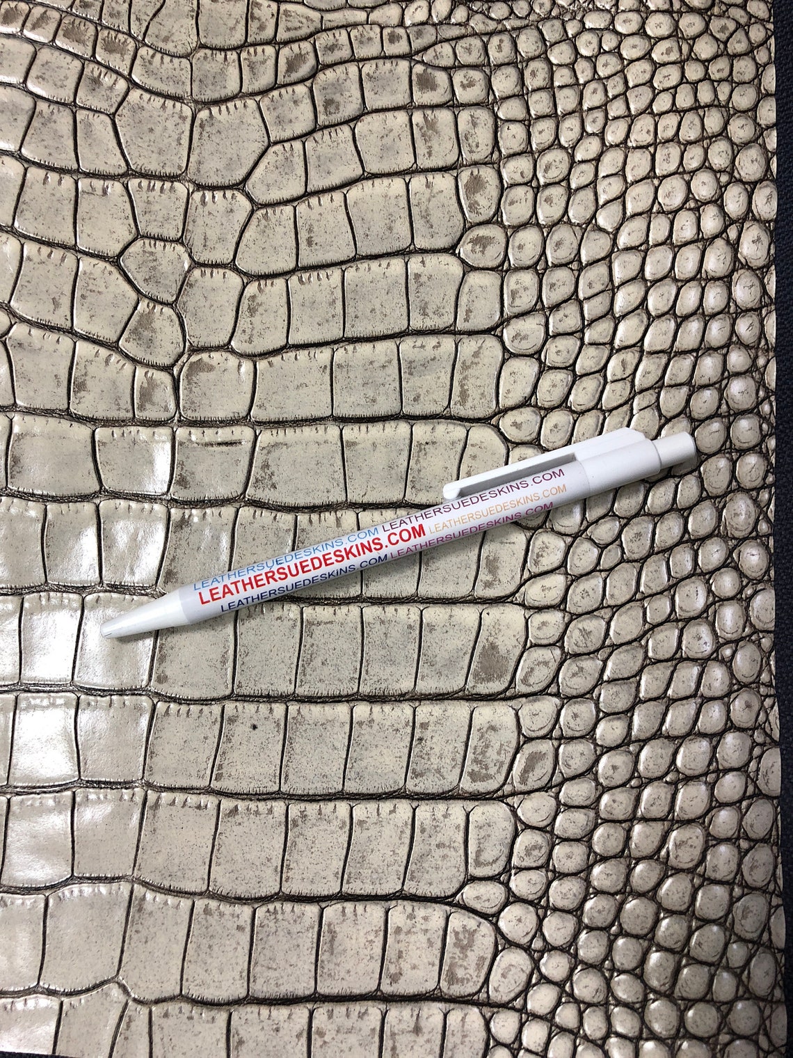 LEATHER GENUINE Leather Crocodile Alligator Embossed | Etsy