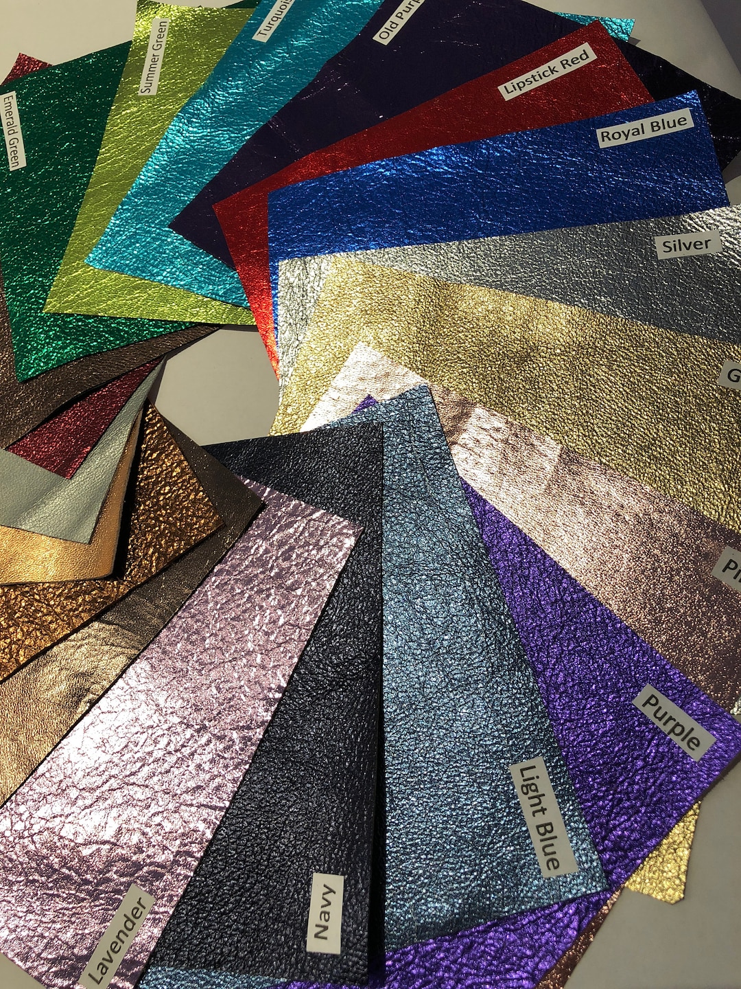 LEATHER METALLIC GENUINE Hide, Choose Color and Size, Available in 19 ...