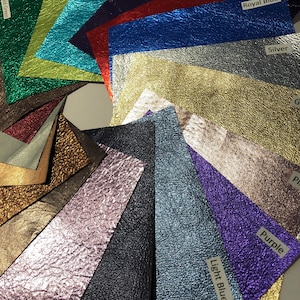 METALLIC GENUINE LEATHER, You Choose Color and Size, Available in 19 ...