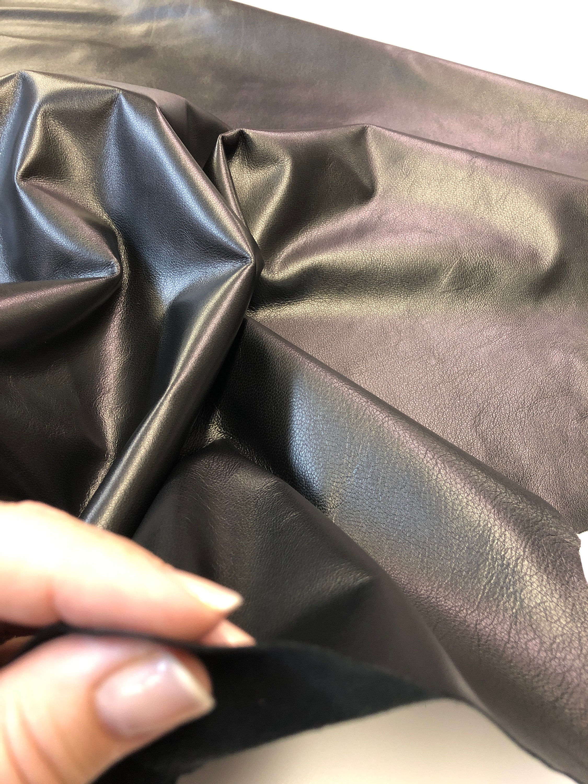 BLACK Leather 5x5 /Finest Black nappa/LEATHER | Etsy