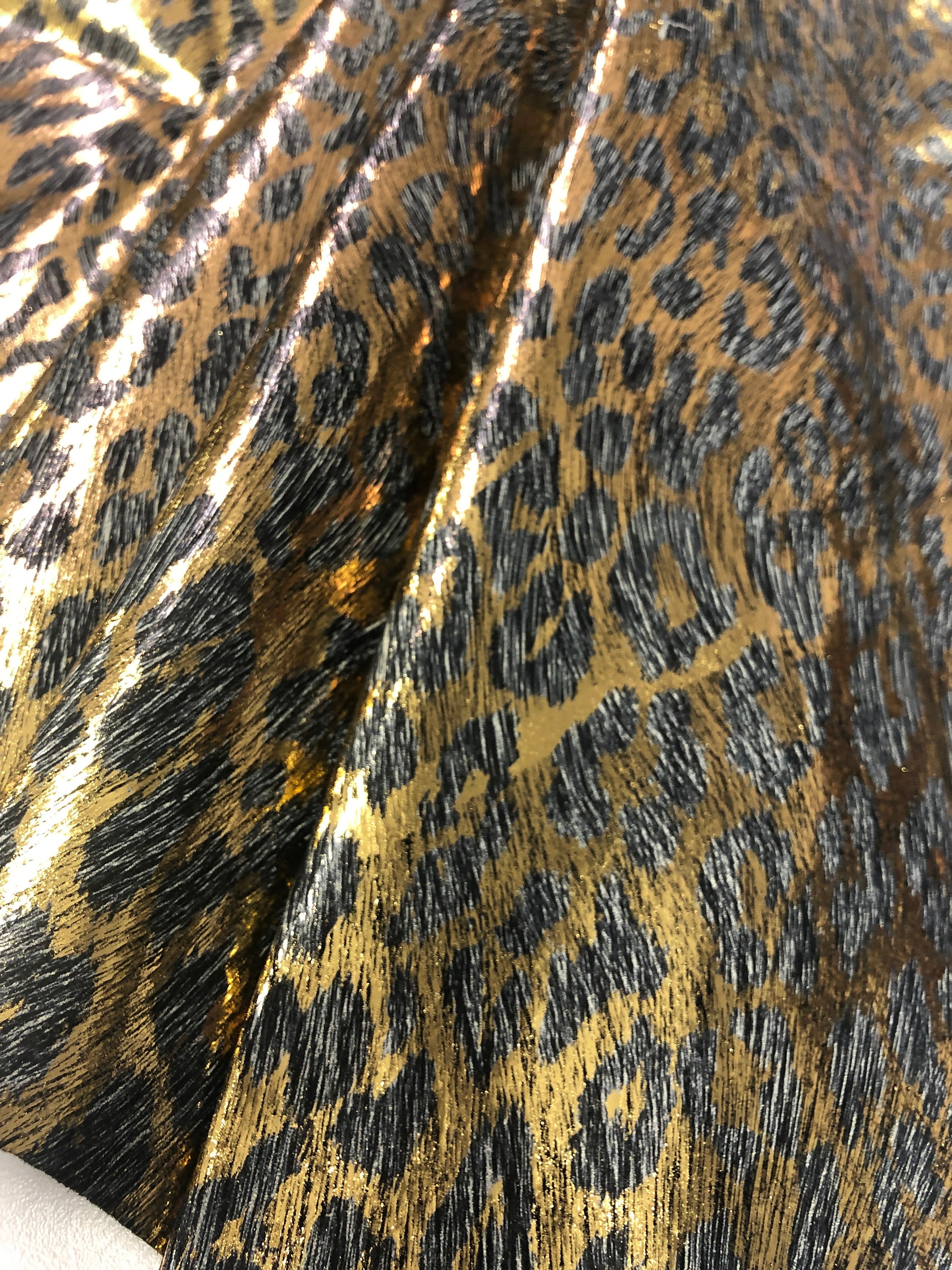 LEATHER Genuine Calfskin Suede JAGUAR LEOPARD Print Genuine Leather ...