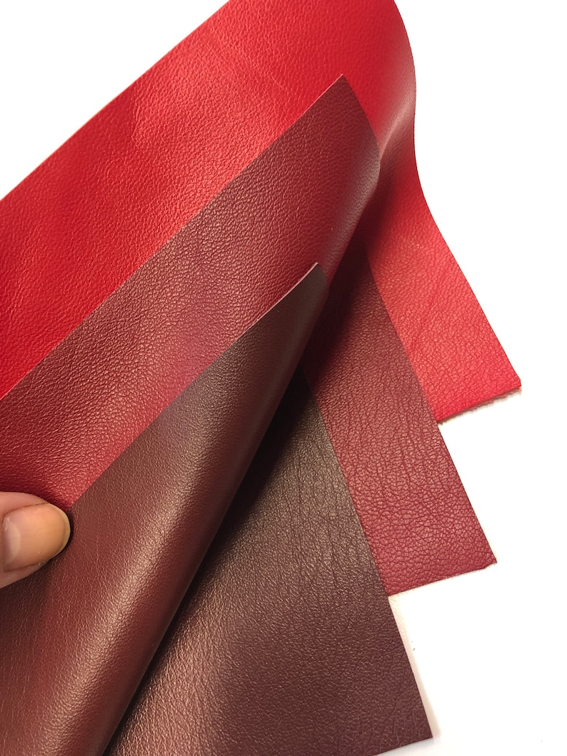 LEATHER RED Lambskin Leather, Fire Red Soft Leather, Dark Red Leather ...