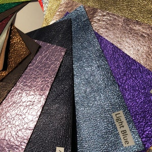 METALLIC GENUINE LEATHER, You Choose Color and Size, Available in 19 ...