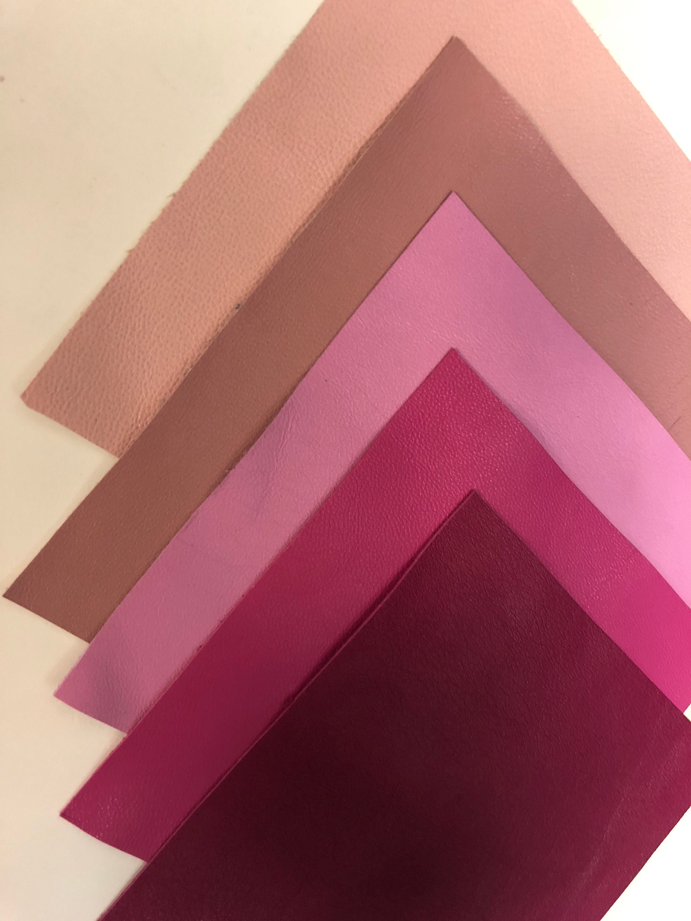 PINK Shades LEATHER SHEETset of 5 size 6x6 light pink | Etsy