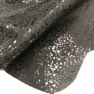 LEATHER 8"x10" SHINY PATENT Black Leather Shiny Raindrop Suede/real ...