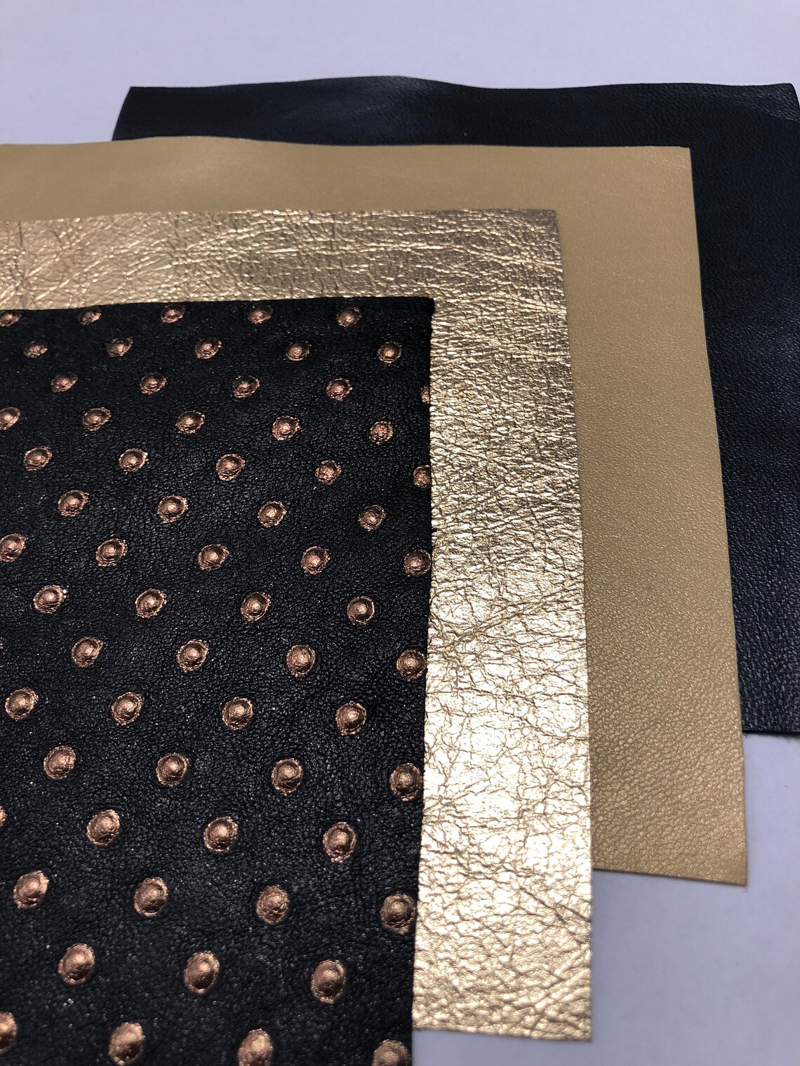 GOLDEN SET Genuine Leather Sheets in Bright Metallic Gold | Etsy