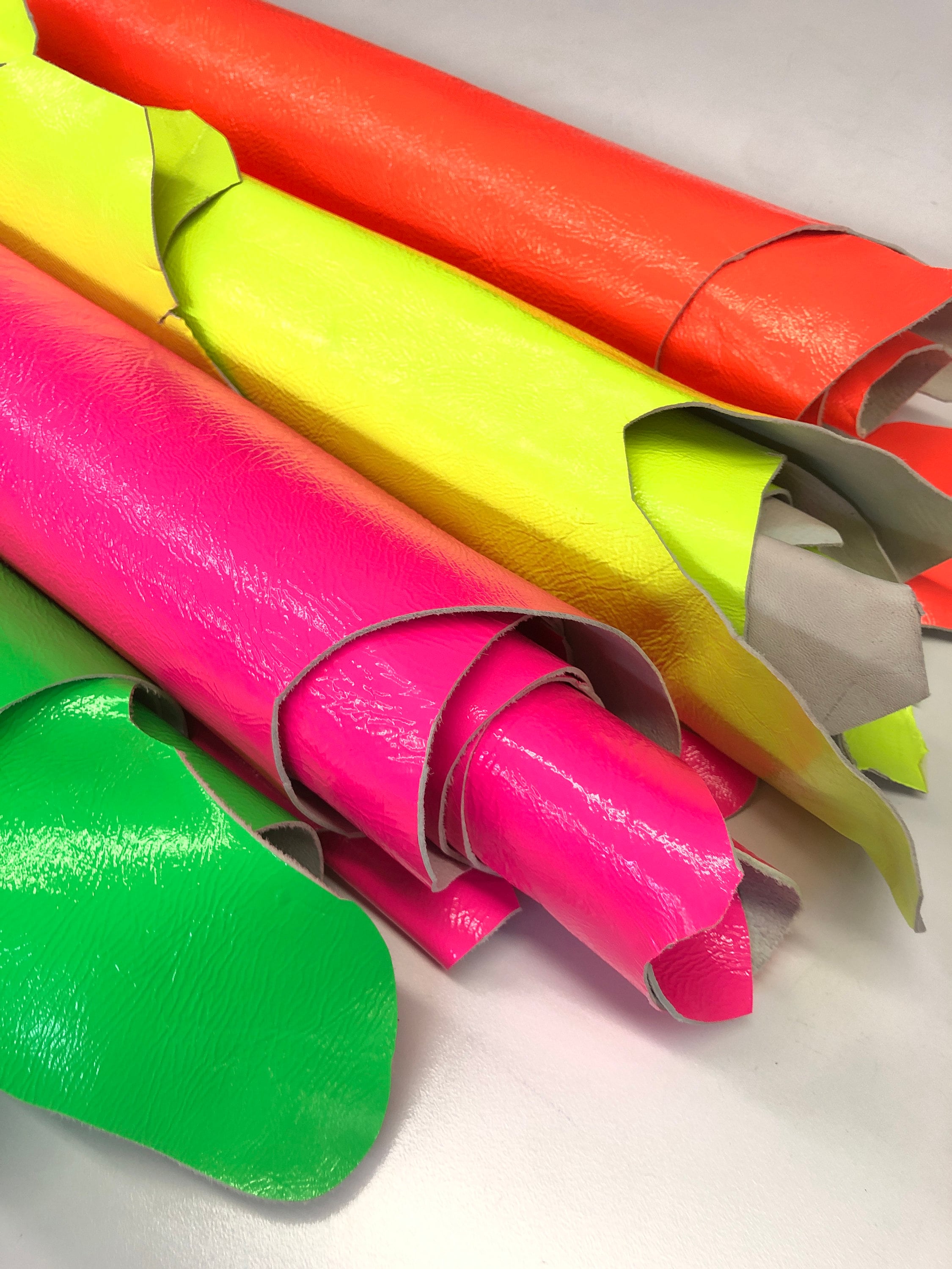 NEON LEATHER 12x24 Neon Green Pink Orange Yellow | Etsy