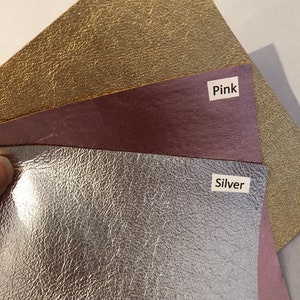 Leather Metallic/bright Gold/baby PINK Leather Sheet/shiny SILVER ...