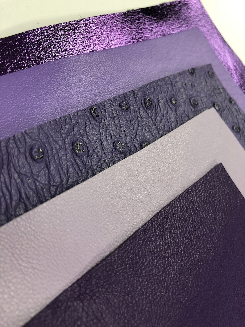 LEATHER PURPLE SET of 5 Pieces Lilac Lavender Purple - Etsy