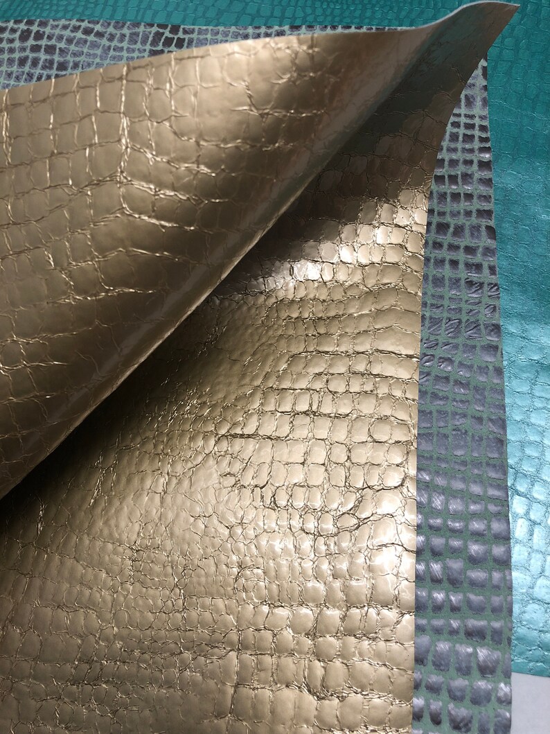 PEARL METALLIC CROCO Print Choose Your Color Turquoise, Pale Gold ...