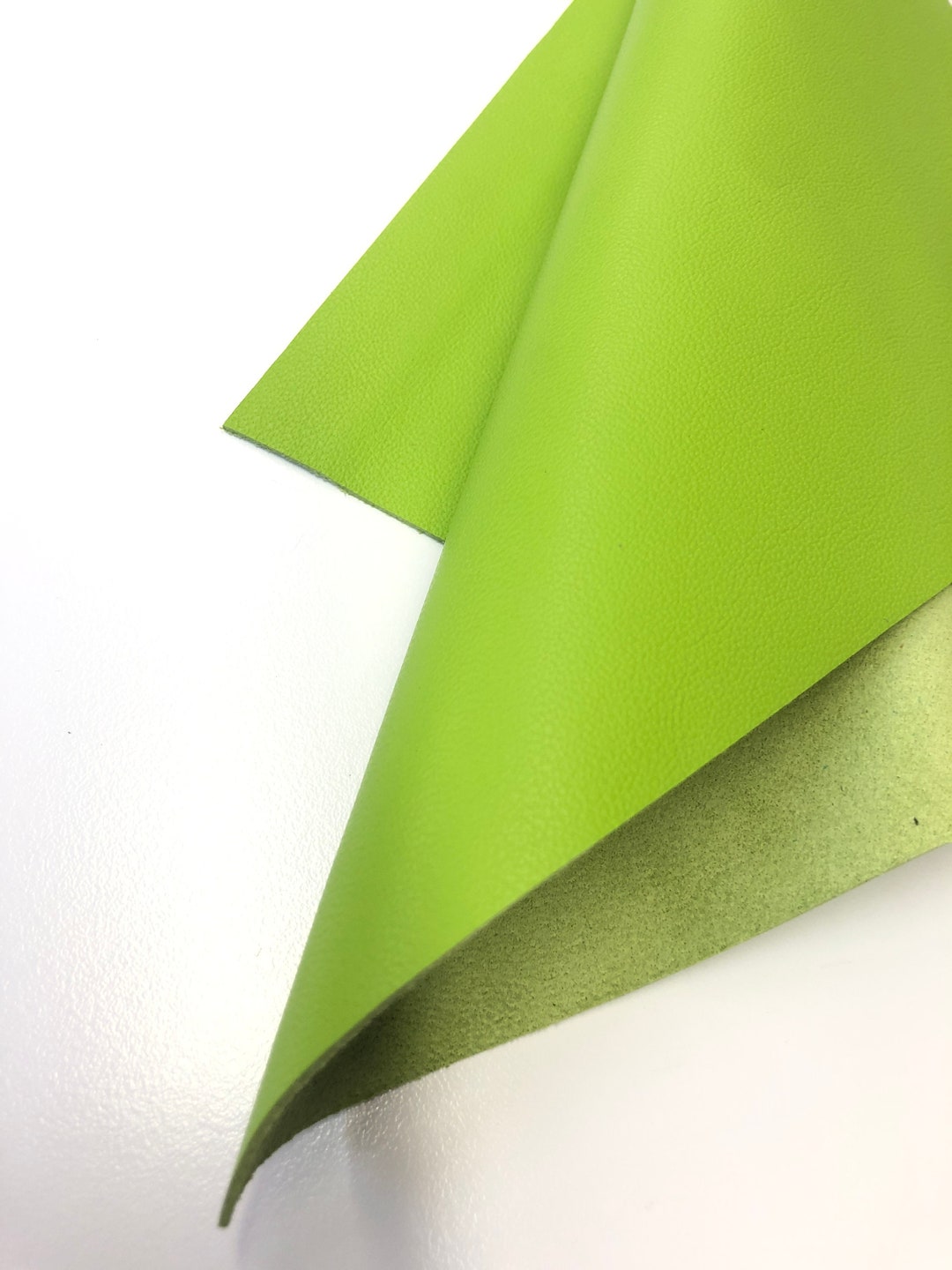 LEATHER 12"x24” Neon Green LEATHER, Leather Sheet, Leather Skins/variety Leather Colors/lambskin ...