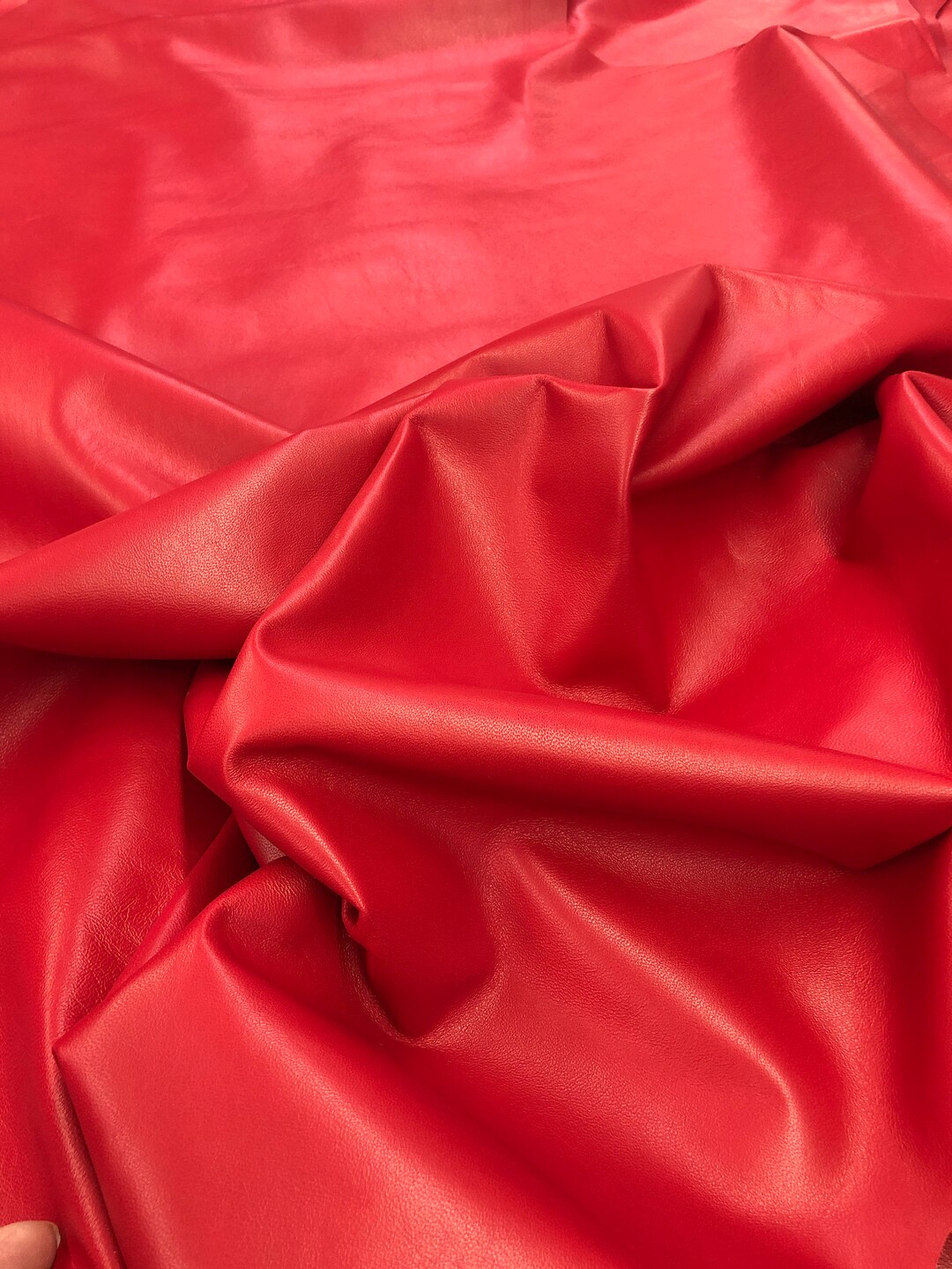 RED LEATHER 9"x9" Bright Red Superb Quality LEATHER, Genuine Leather ...