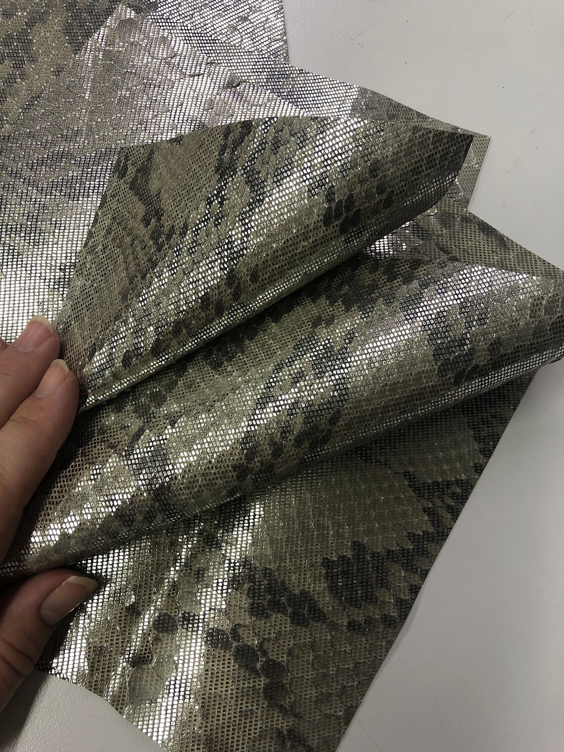 PYTHON GENUINE SKIN Silver Wash on Natural Python Skin Choose - Etsy