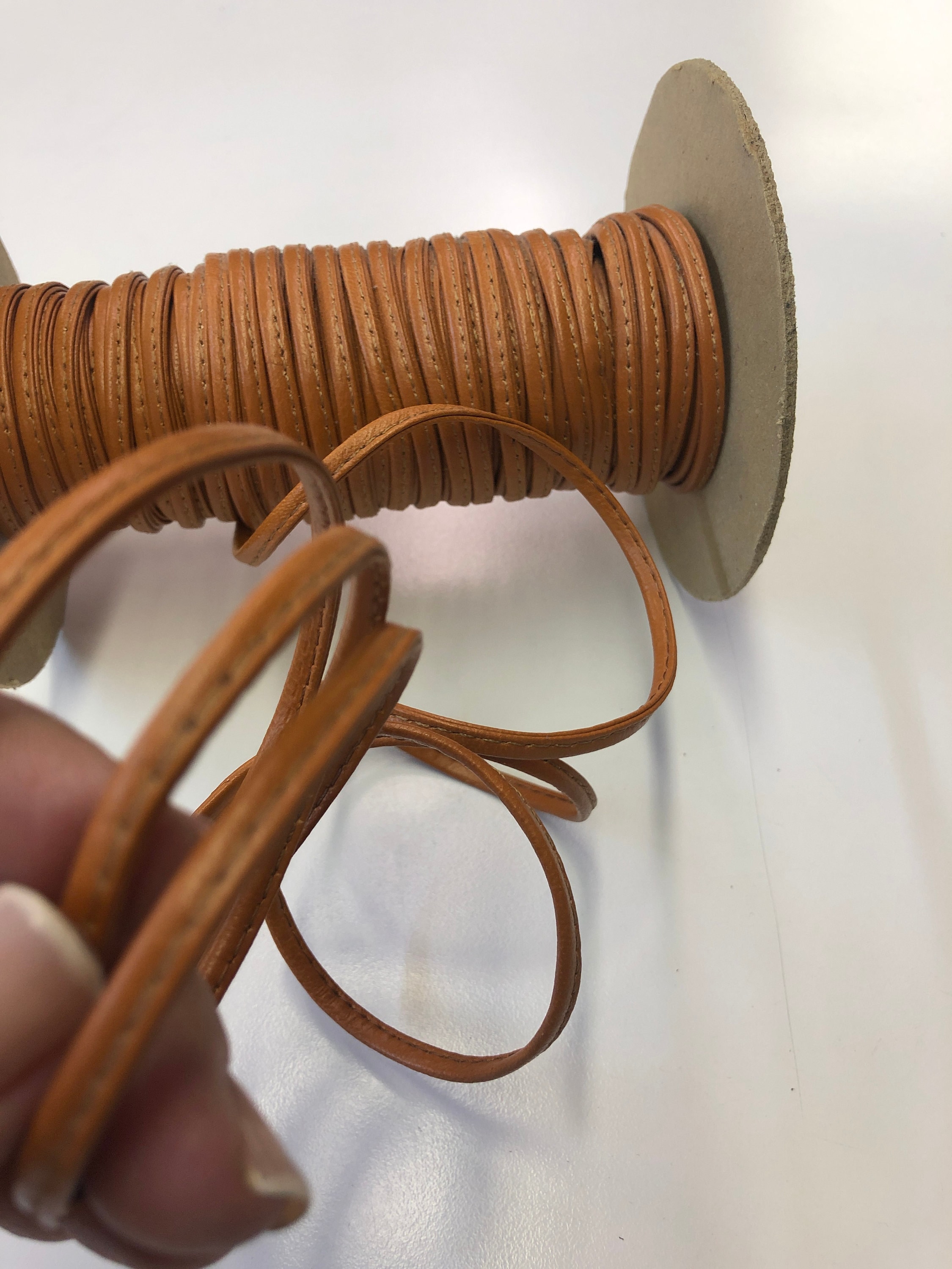 Tan 3/16" LEATHER STITCHED LEATHER Drawstring Leather Lace, Leather ...