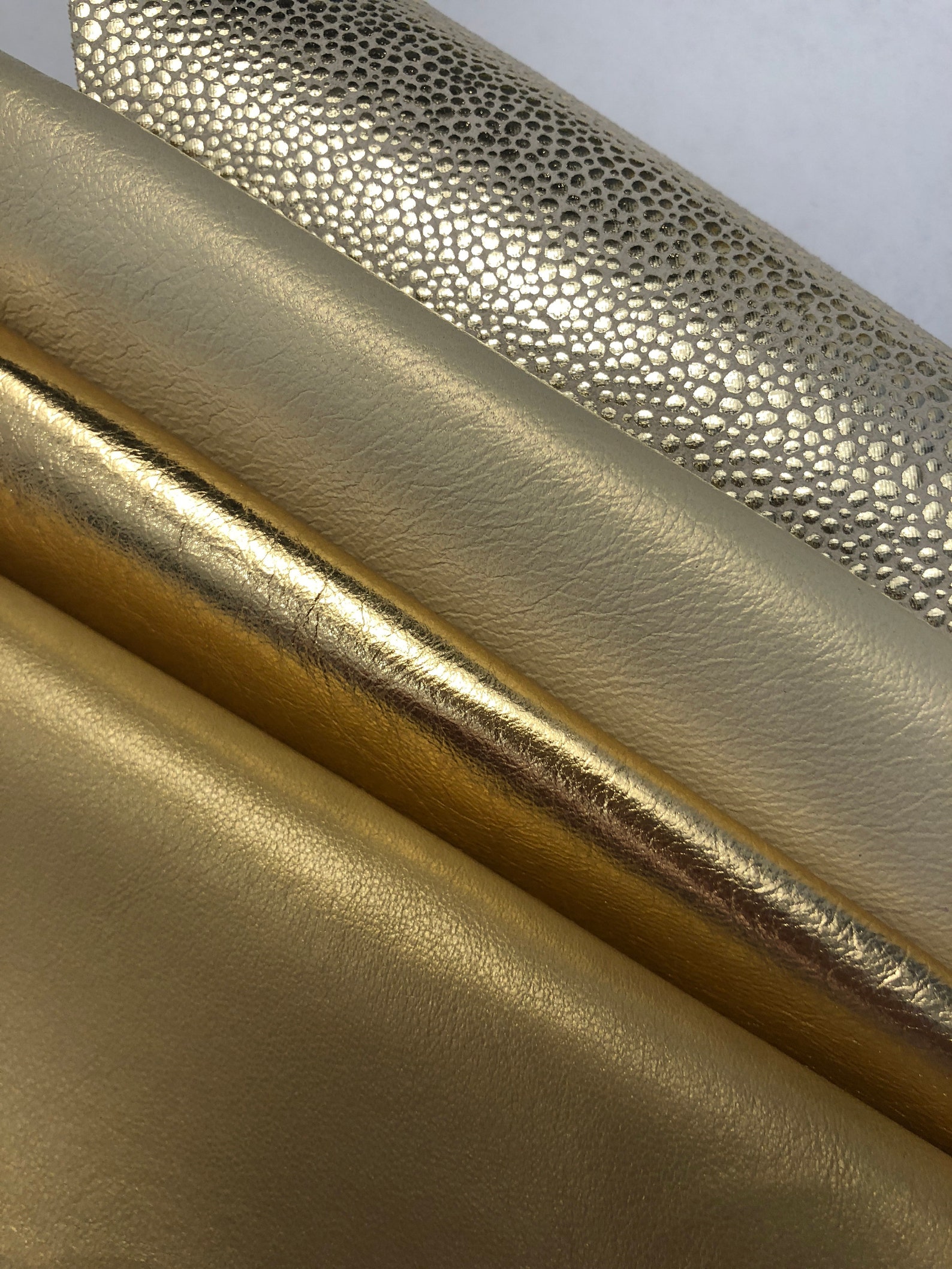 LEATHER METALLIC GENUINE Gold Metallic, Pearlized Champagne, Pale Gold ...