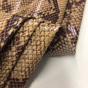 PYTHON LEATHER SKINS Print/natural Tan Brown Python Snakeskin Printed ...
