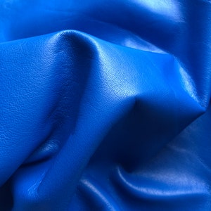 LEATHER Bright Blue/real Leather Hide/soft Genuine Leather/leather ...