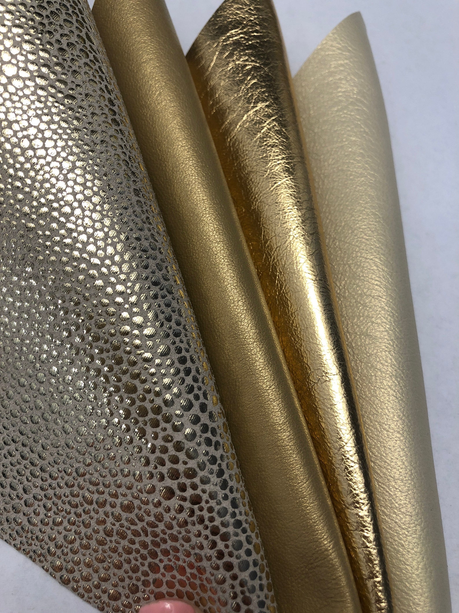 LEATHER METALLIC GENUINE Gold Metallic, Pearlized Champagne, Pale Gold ...