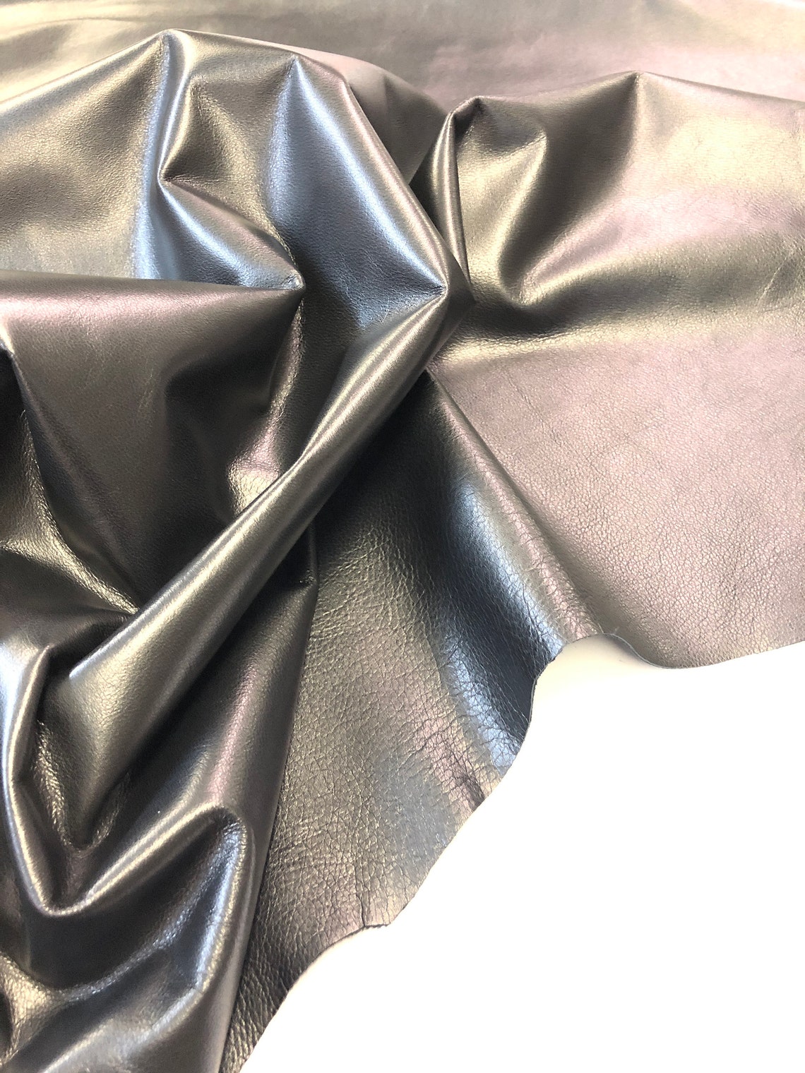 BLACK Leather 9"x9" Finest Black Nappa/leather Italian Lambskin/real ...