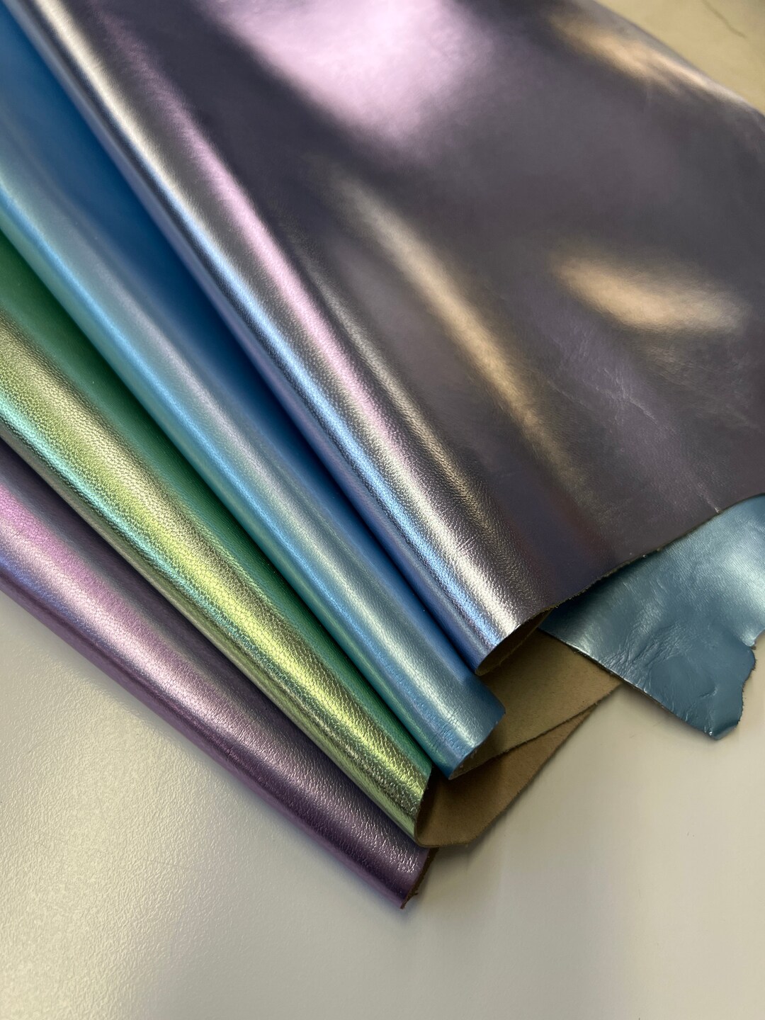 Leather Metallic 20”x15” Average Size Pastel Spring Colors - Etsy