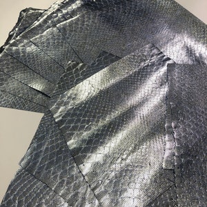 PYTHON GENUINE SKIN Silver Wash on Blue Color Natural Python Skin ...